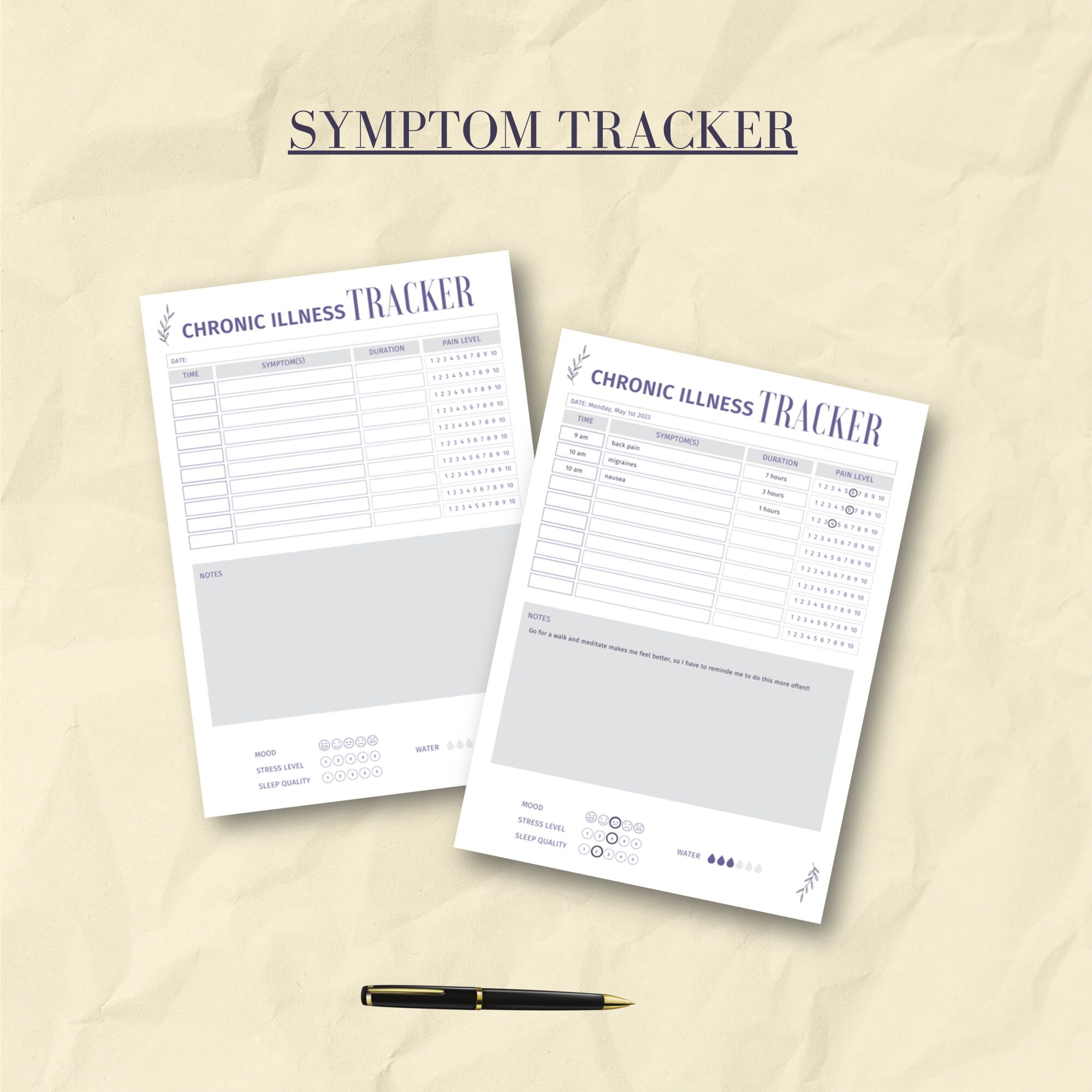 Chronic Illness Tracker/planner, Disease Management Essential, Health ...