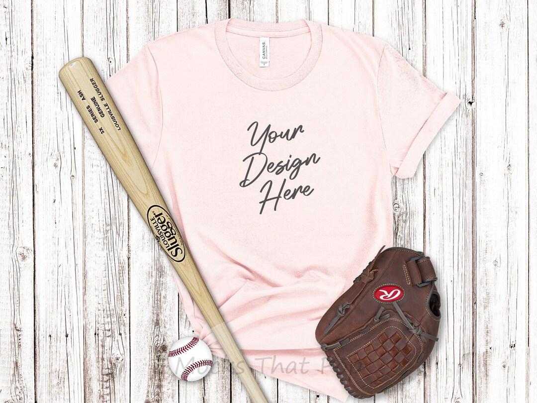 3001 Soft Pink Baseball Themed Shirt Mockup Sport Theme 3001 - Etsy