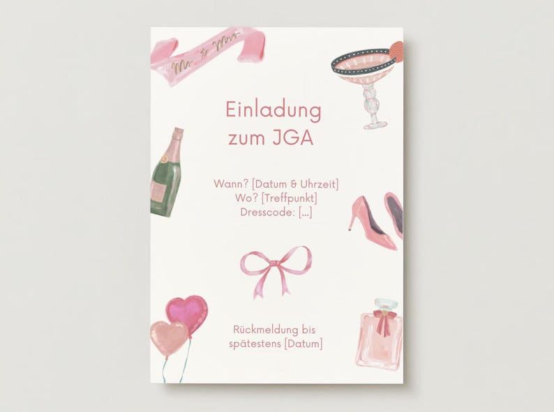 Template Invitation JGA Invitation Bachelorette Party Digital PDF for ...