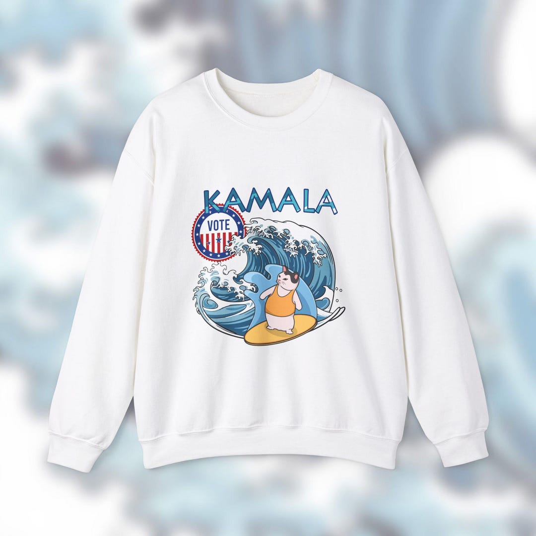 Cat Ladies for Kamala Harris, Blue Wave Cat for Kamala Sweatshirt ...