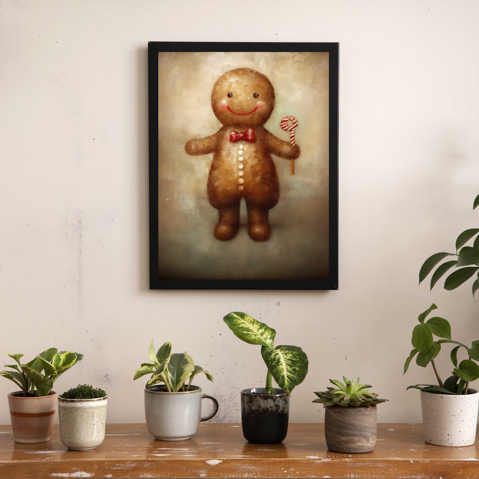 Christmas Wall Art Ginger Bread Painting Vintage Christmas - Etsy