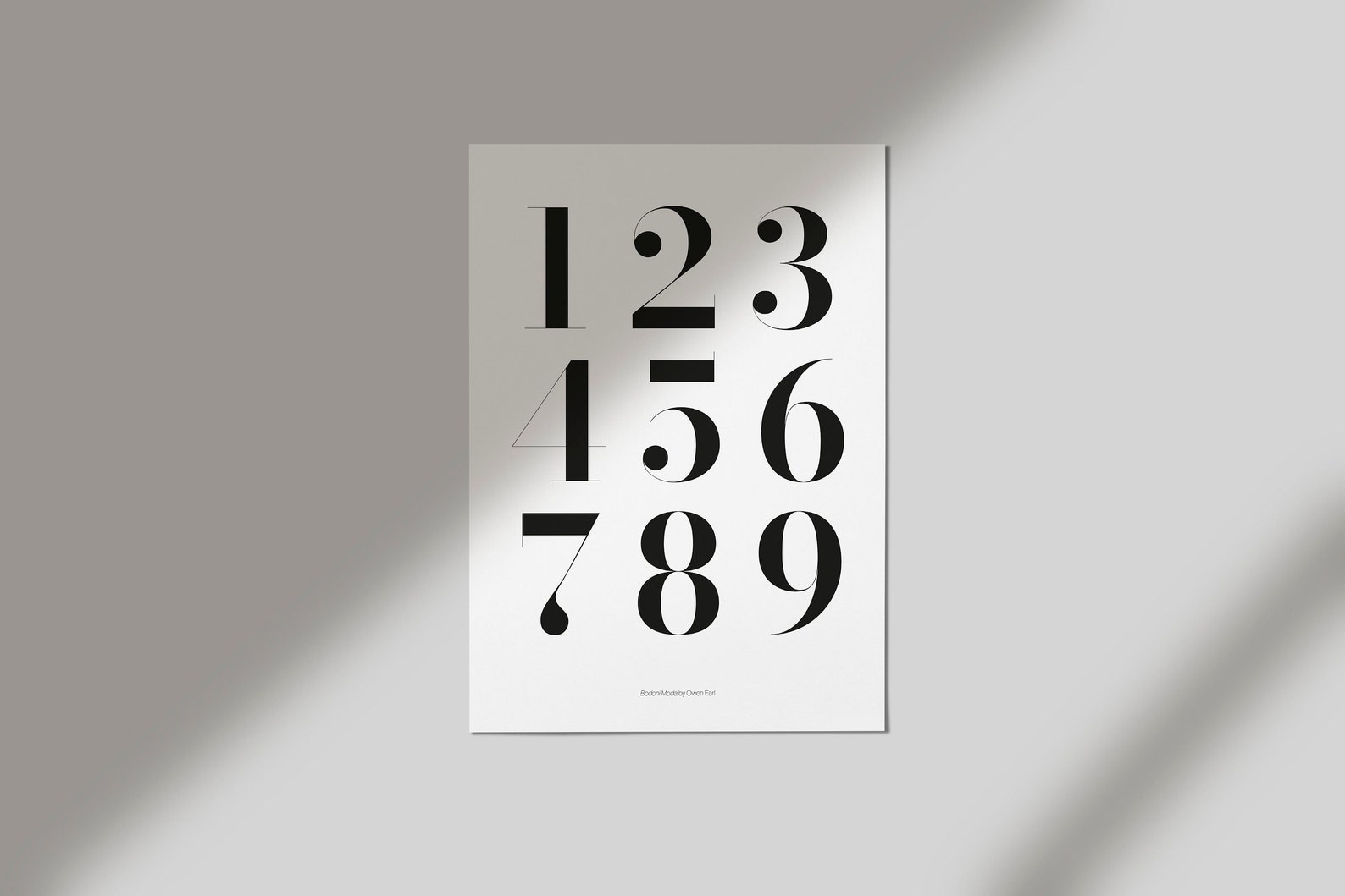 PRINTABLE A3 Poster • Countdown Typography • Bodoni Moda • Modern ...