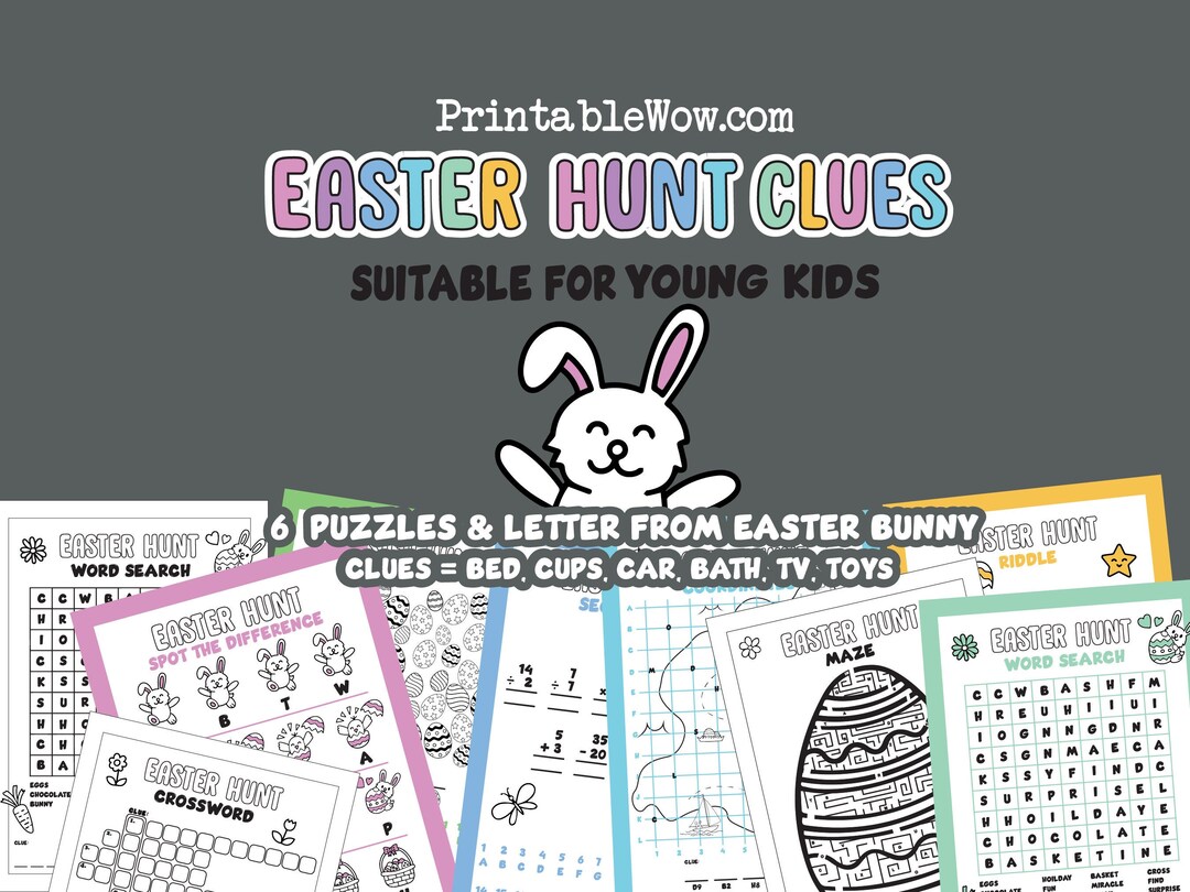 Little Kids Easter Scavenger Hunt Clues Younger Kids Easter Treasure ...