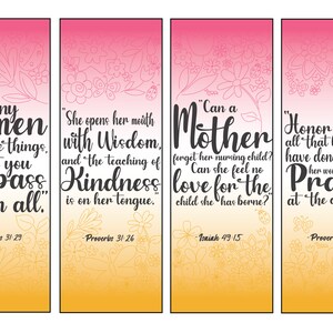 Mother's Day Scripture Bookmark Set - Christian Mothers Day Bookmark ...