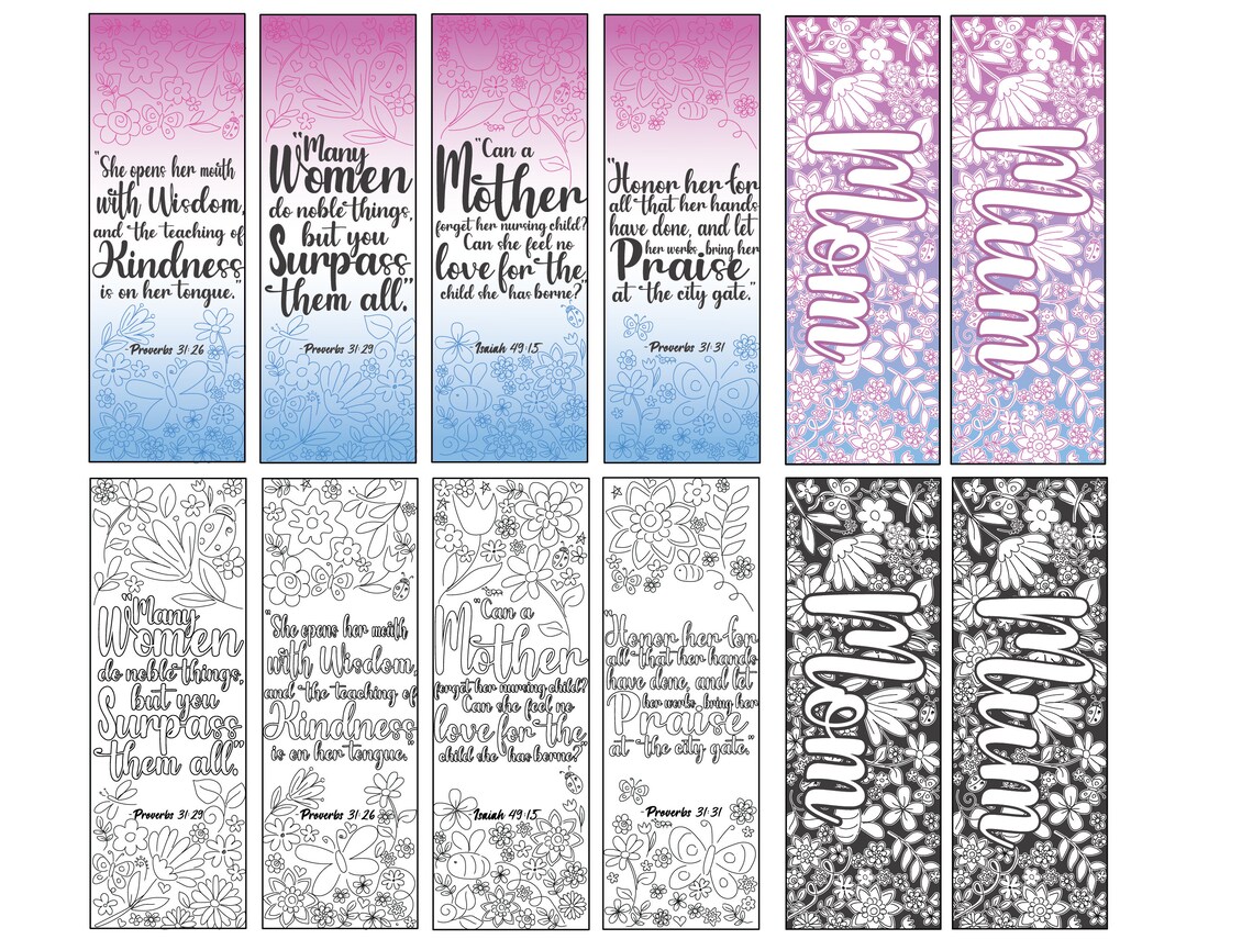 Christian Mother's Day Bookmark - Scripture Mothers Day Bookmark ...