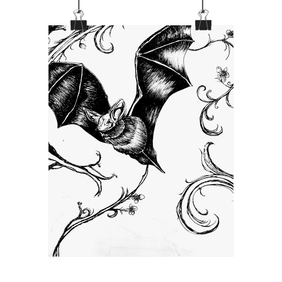 Gothic Bats Poster, Matte Vertical Posters for Small Artist Fans ...