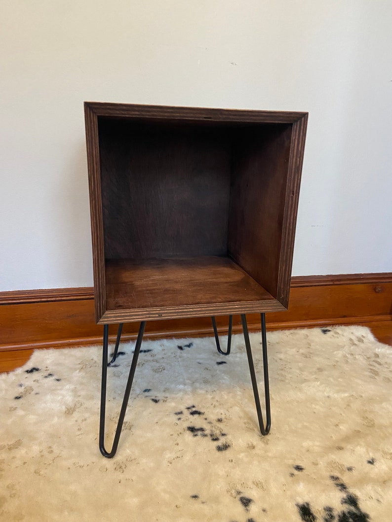 Minimalist Mid Century Modern Vinyl Record Storage and Turntable Stand ...