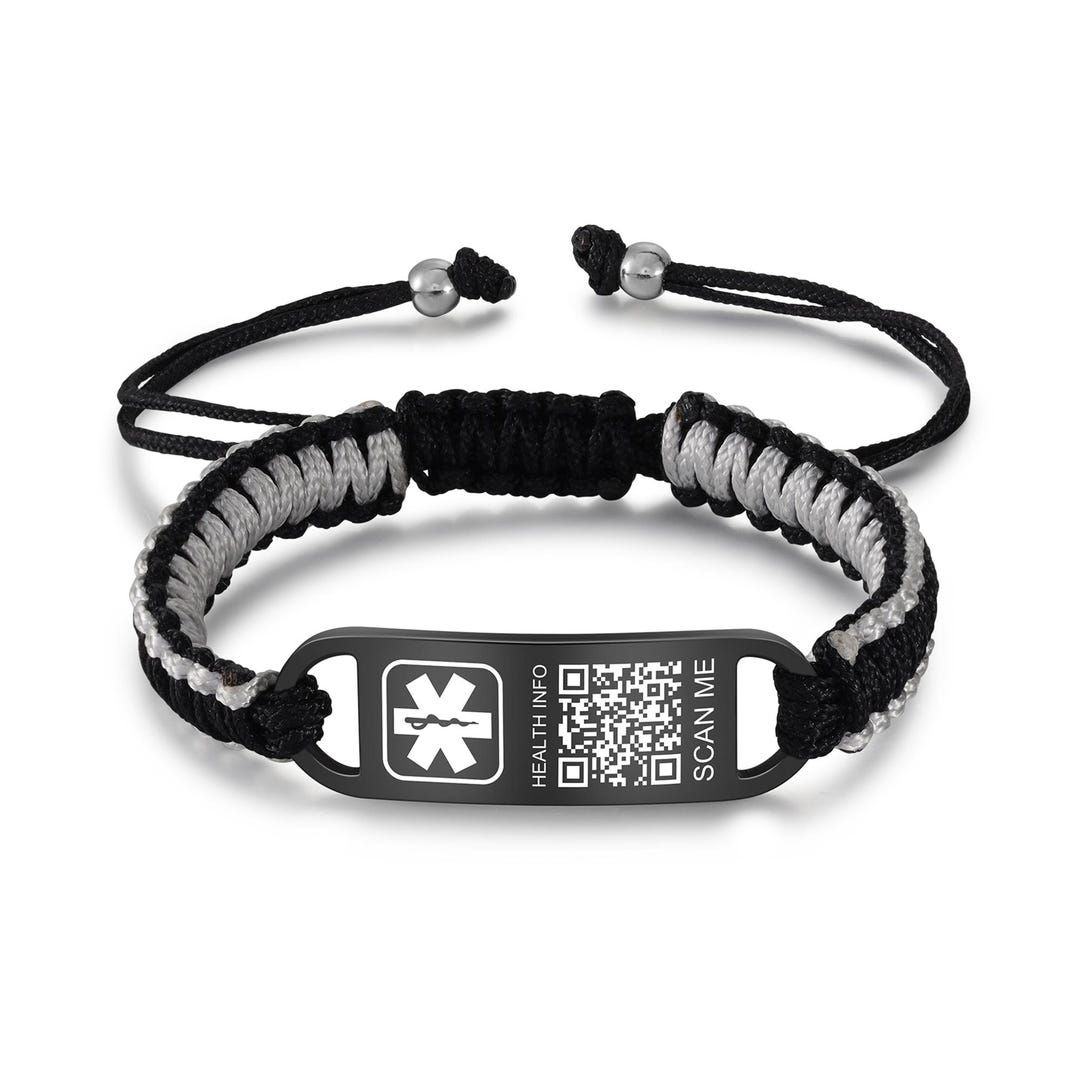 QR Code Medical Alert Bracelet, QR Code Tag Scan for Medical Info ...