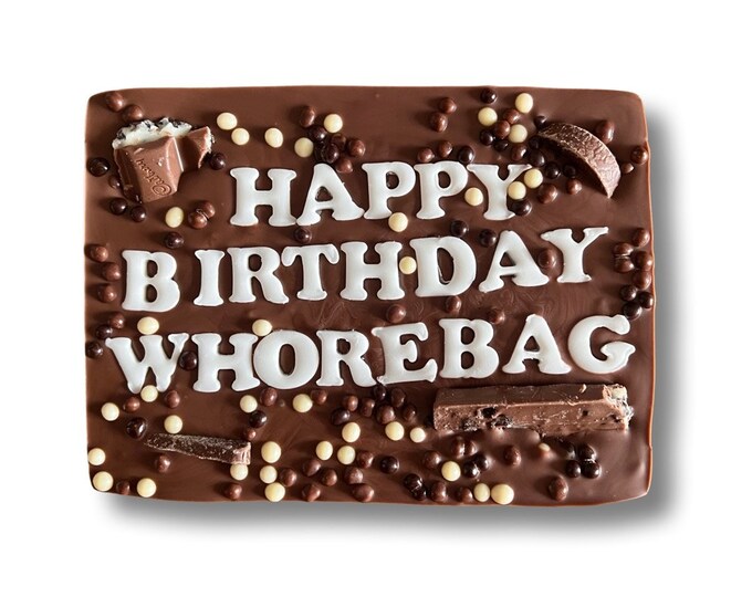 Personalised Slab of Rude Chocolate - Etsy UK