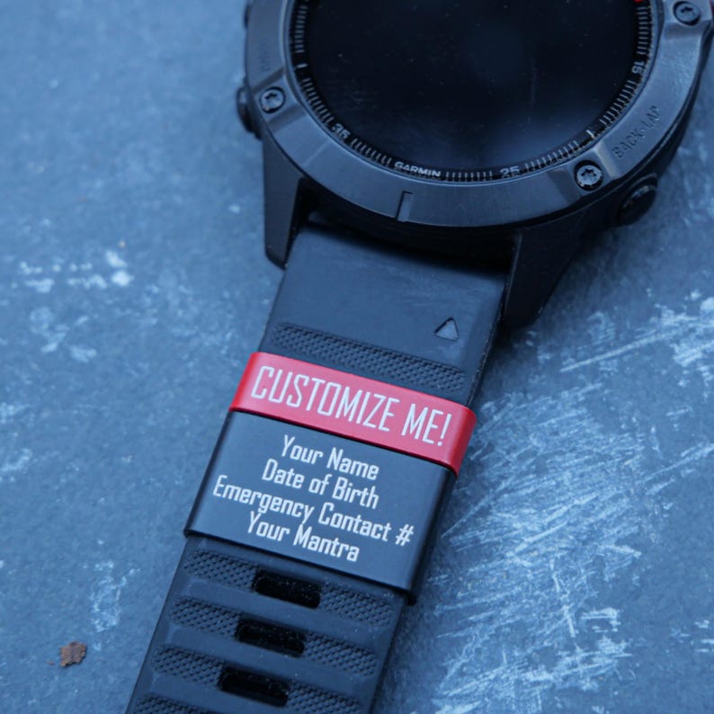 Medical ID Tag Garmin Watch, Emergency Contact Information, Watch Badge ...