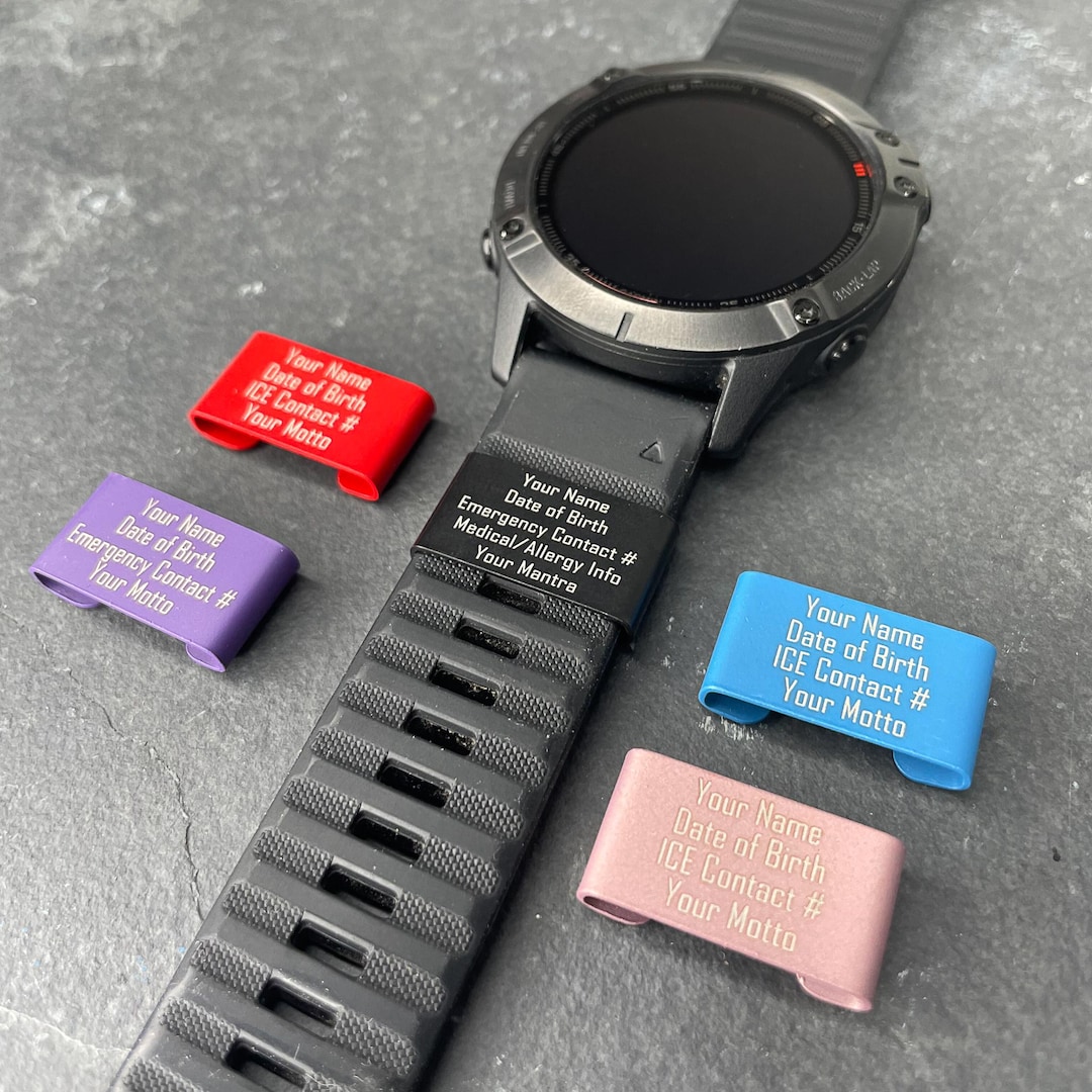 Medical ID Tag Garmin Watch, Emergency Contact Information, Watch Badge ...