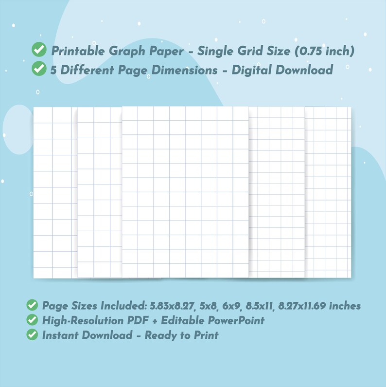 Printable Graph Paper, Graph Paper Bundle, Squared Paper, Templates ...