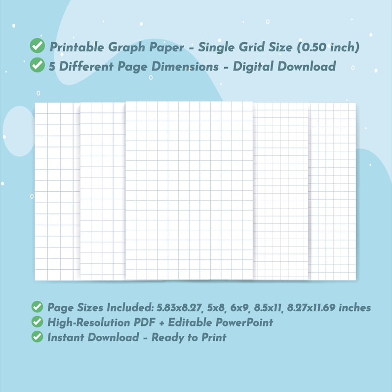 Printable Graph Paper, Graph Paper Bundle, Squared Paper, Templates ...