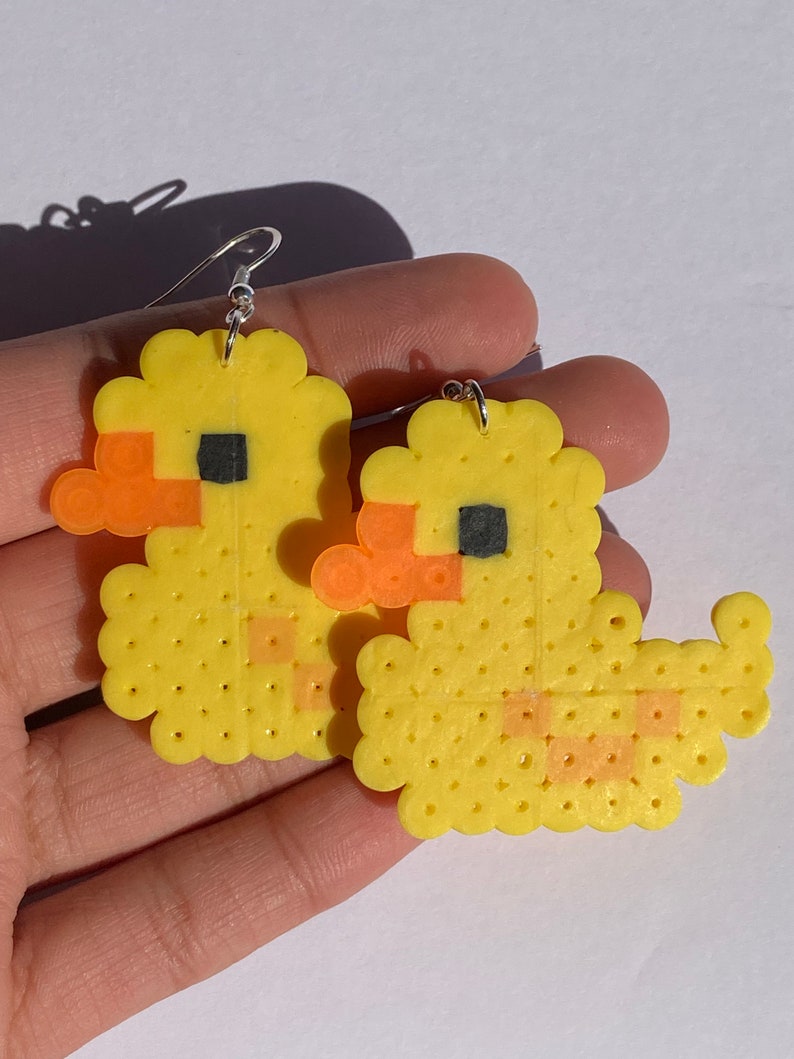 Duck Perler Bead Earrings - Etsy