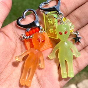 Alien Keychains Charm Glow in the Dark - Etsy