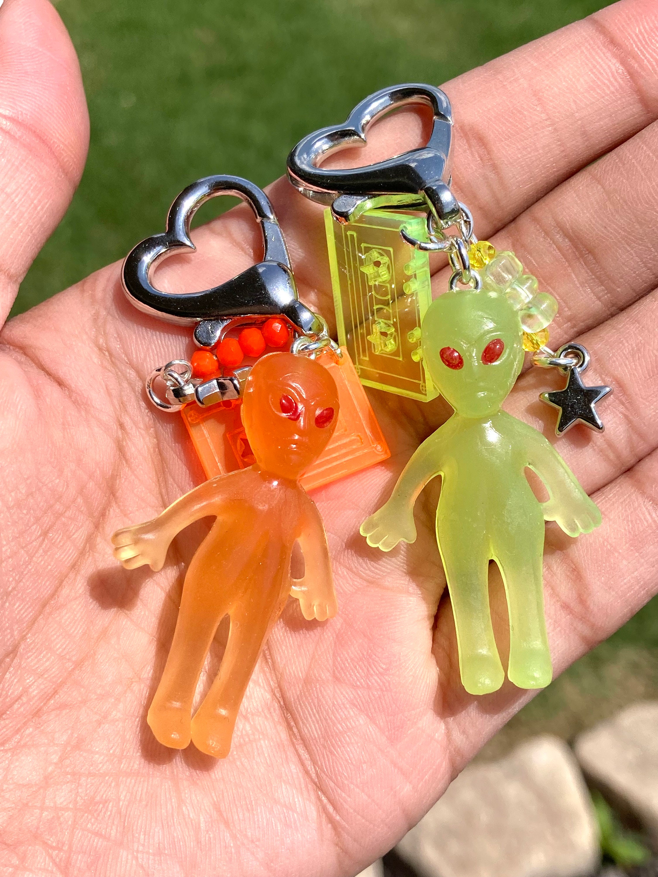 Alien Keychains Charm Glow in the Dark - Etsy