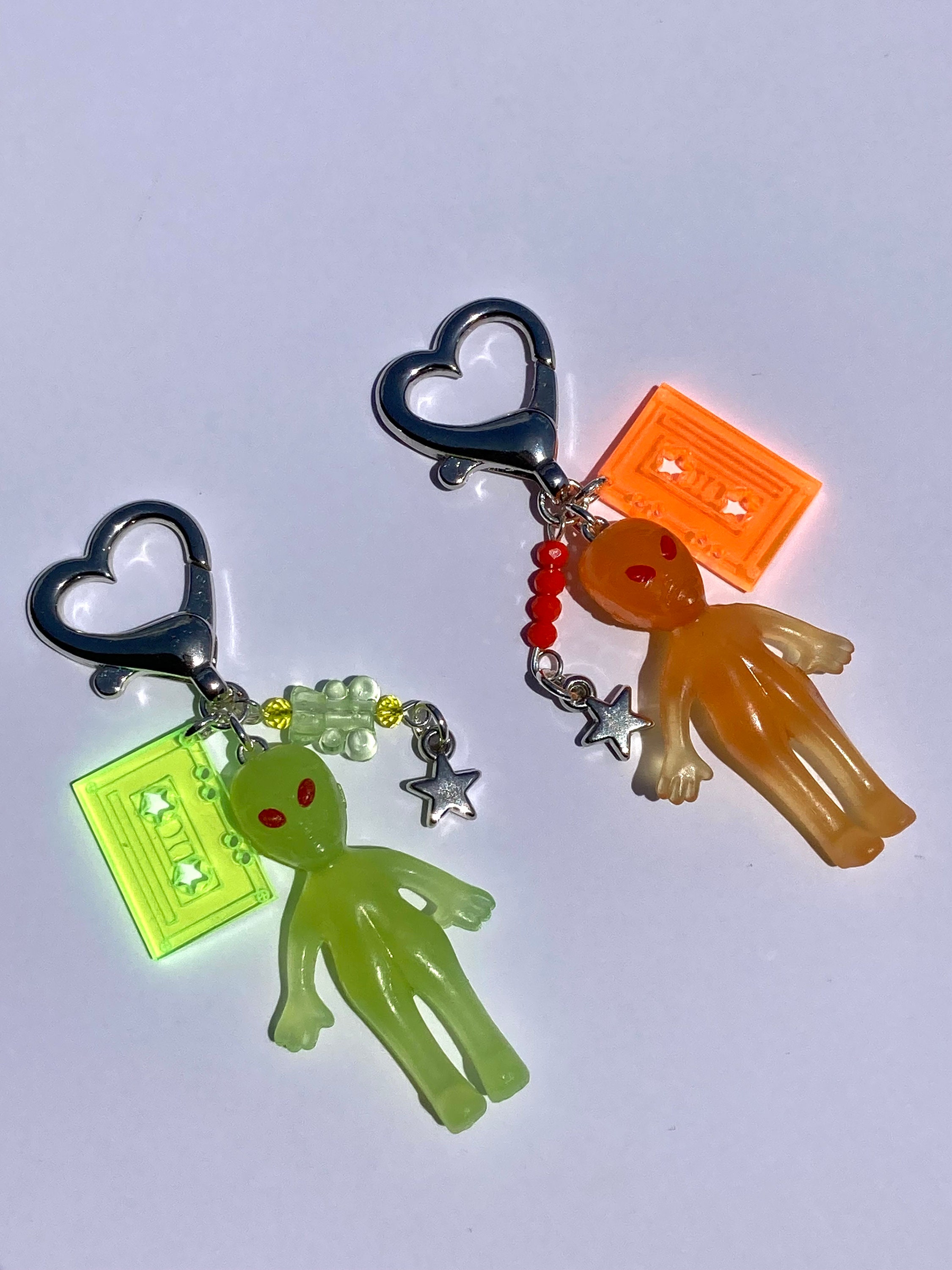Alien Keychains Charm Glow in the Dark - Etsy