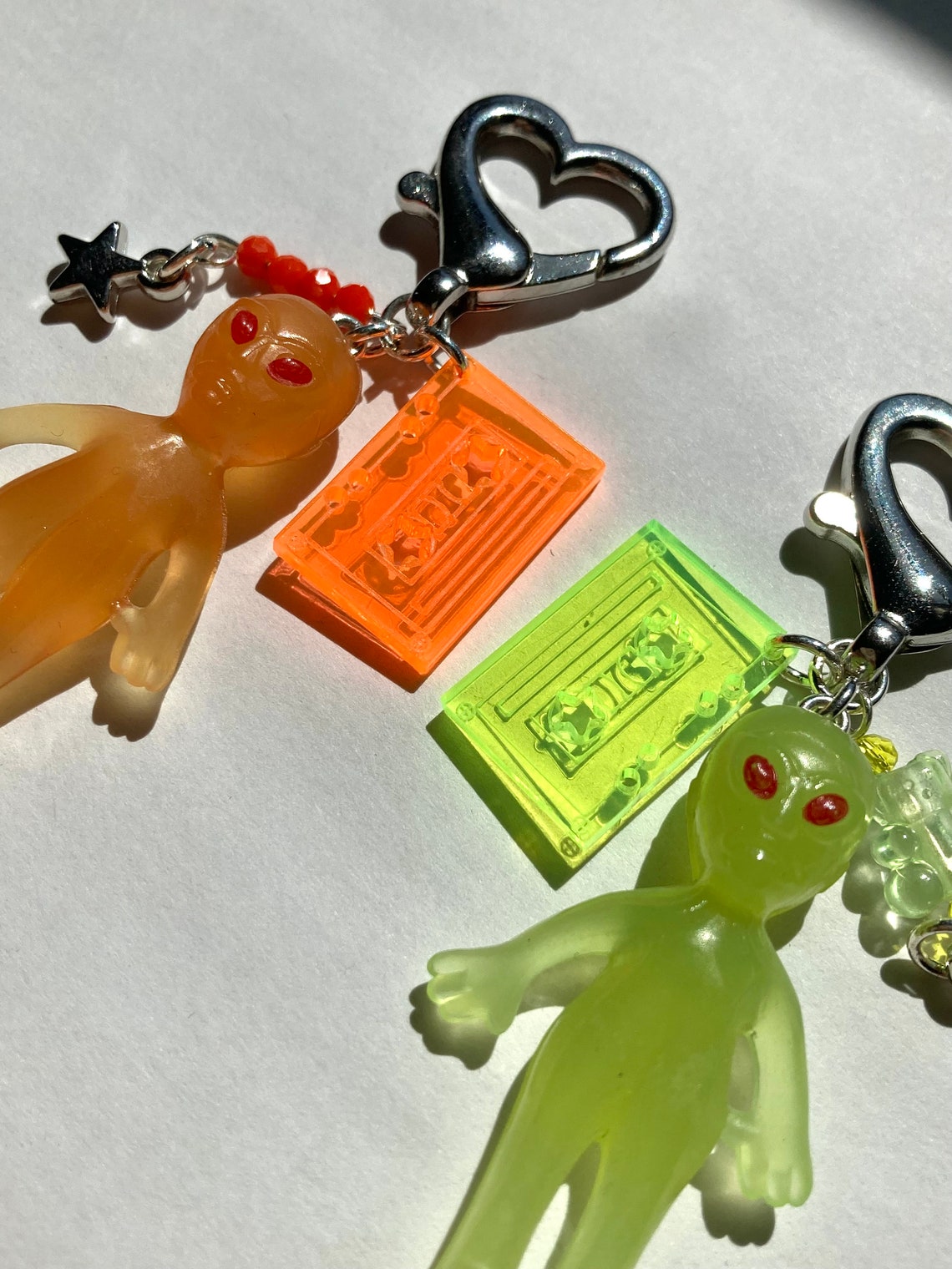 Alien Keychains Charm Glow in the Dark - Etsy
