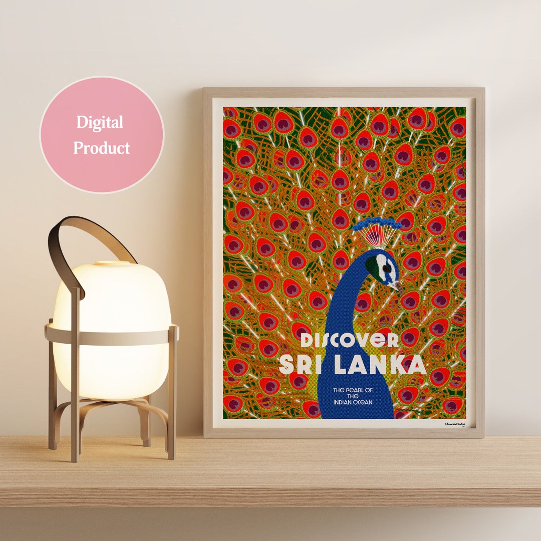 PEACOCK ART | Sri Lanka Wall Art Print, Digital Download, Sri Lanka ...