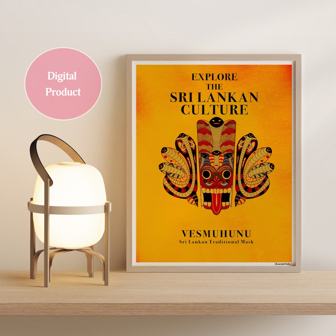 Vesmuhunu Yaka Mask Art: Sri Lanka Travel Poster (digital Art) - Etsy