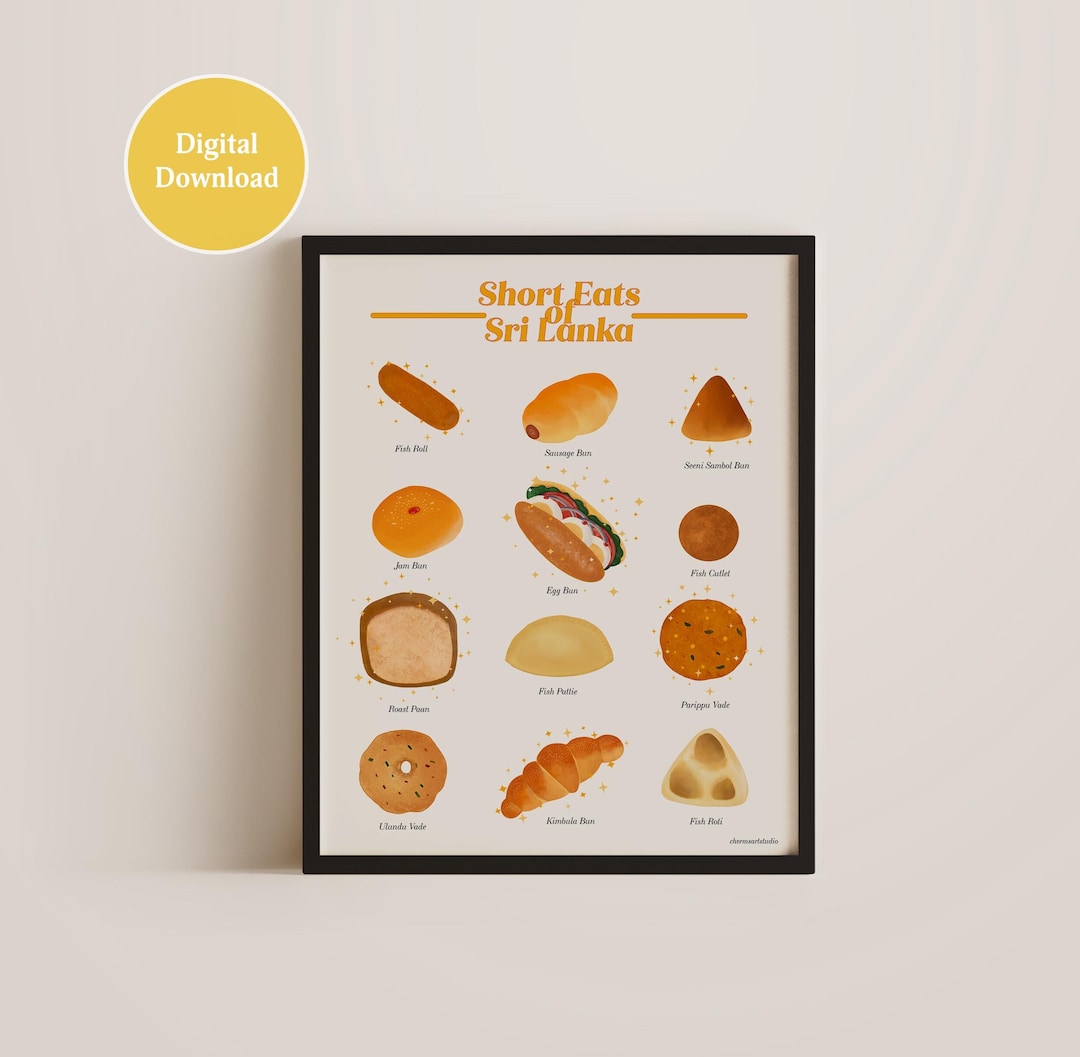 Short Eats of Sri Lanka - Printable Kitchen Wall Art Print | Digital ...