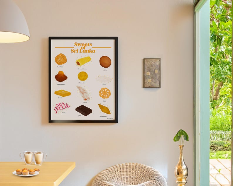SWEETS OF CEYLON | Ceylon Poster, Sri Lanka Art, Wall Art Print, Food ...
