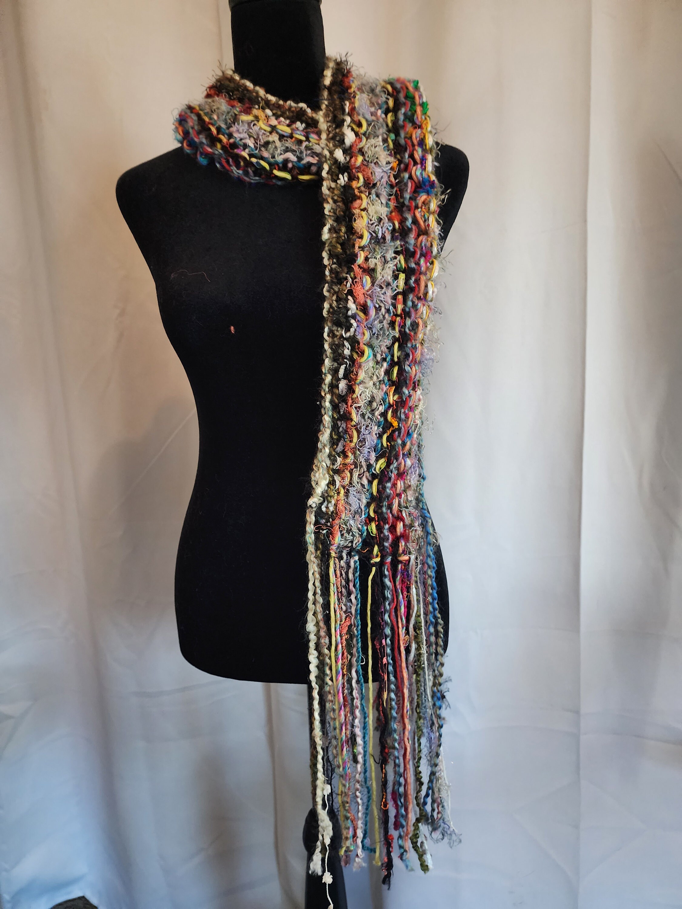 Boho Knitted Ribbon Scarf Audacious - Etsy