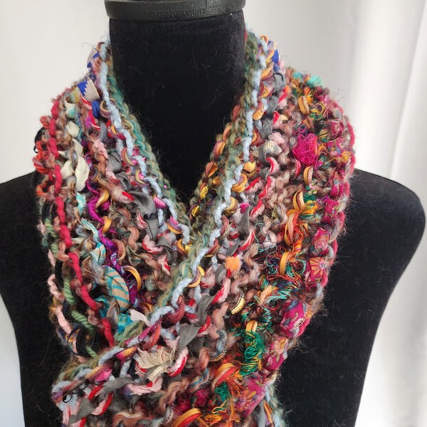 Ribbon Yarn Scarf - Etsy