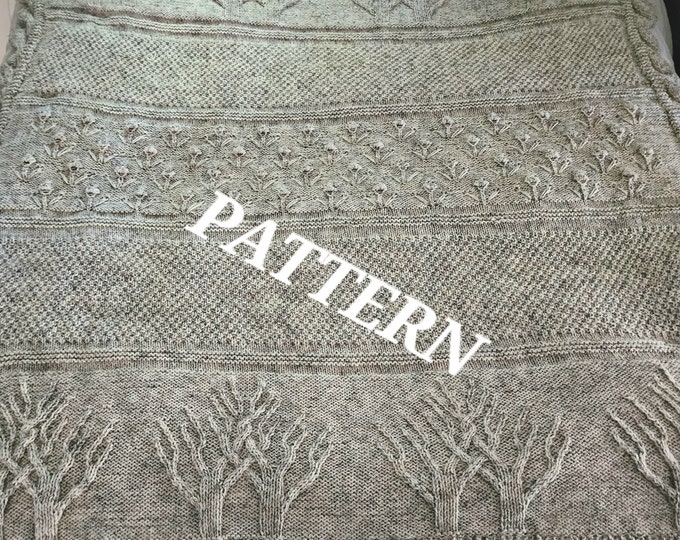 Large Tree of Life Knitted Blanket Pattern - Detailed and Expanded - Etsy