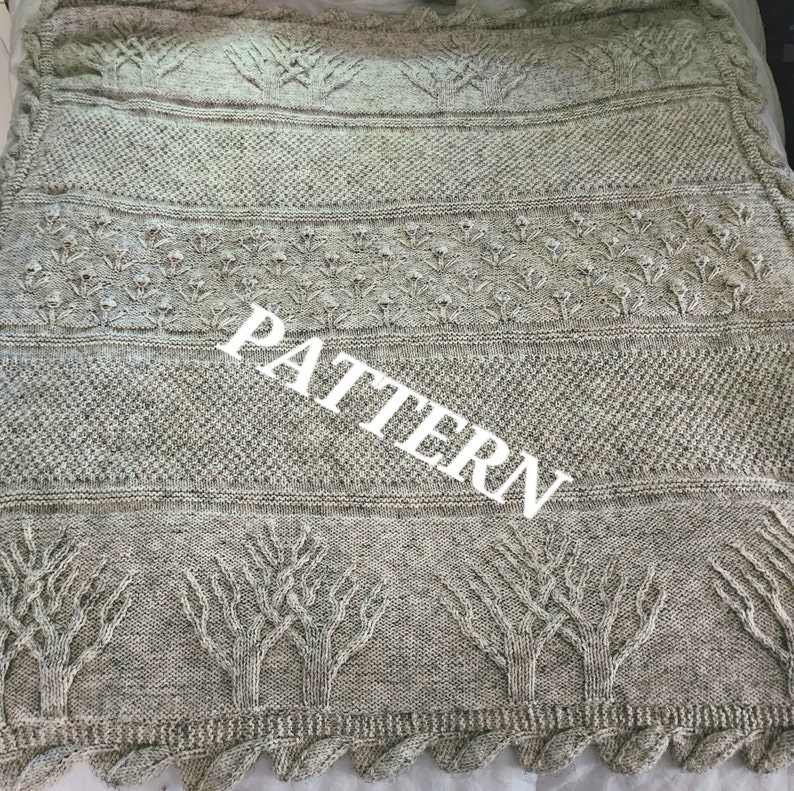 Large Tree of Life Knitted Blanket Pattern Detailed and Expanded - Etsy