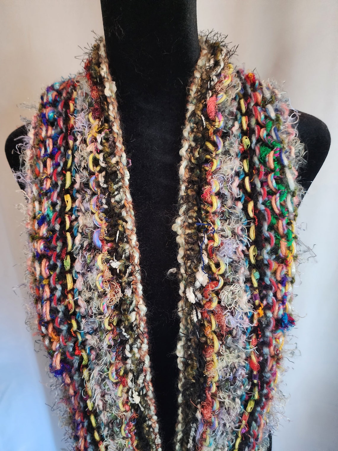 Boho Knitted Ribbon Scarf Audacious - Etsy