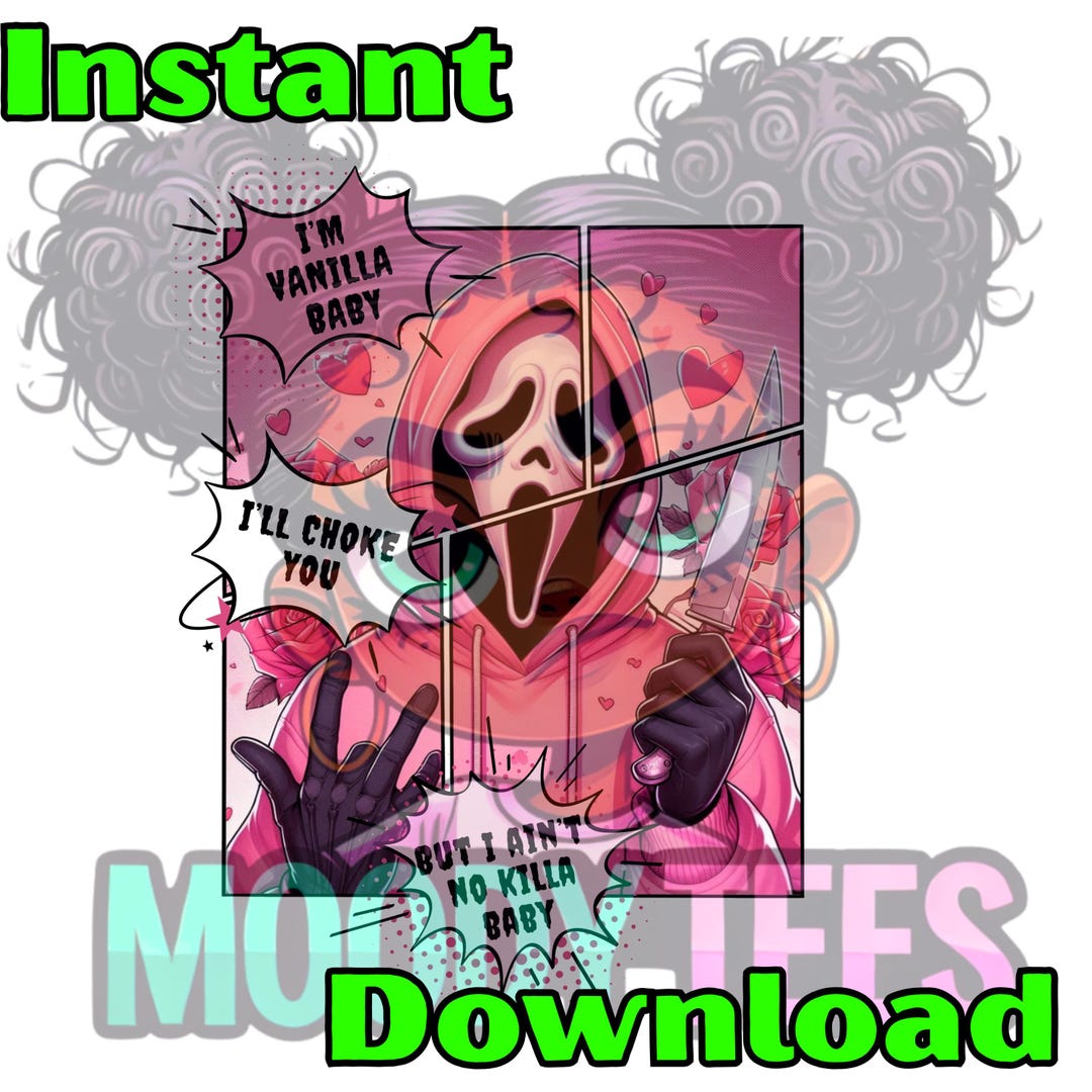 Funny Ghostface PNG Bundle: Vanilla Baby Horror Valentine Clipart ...