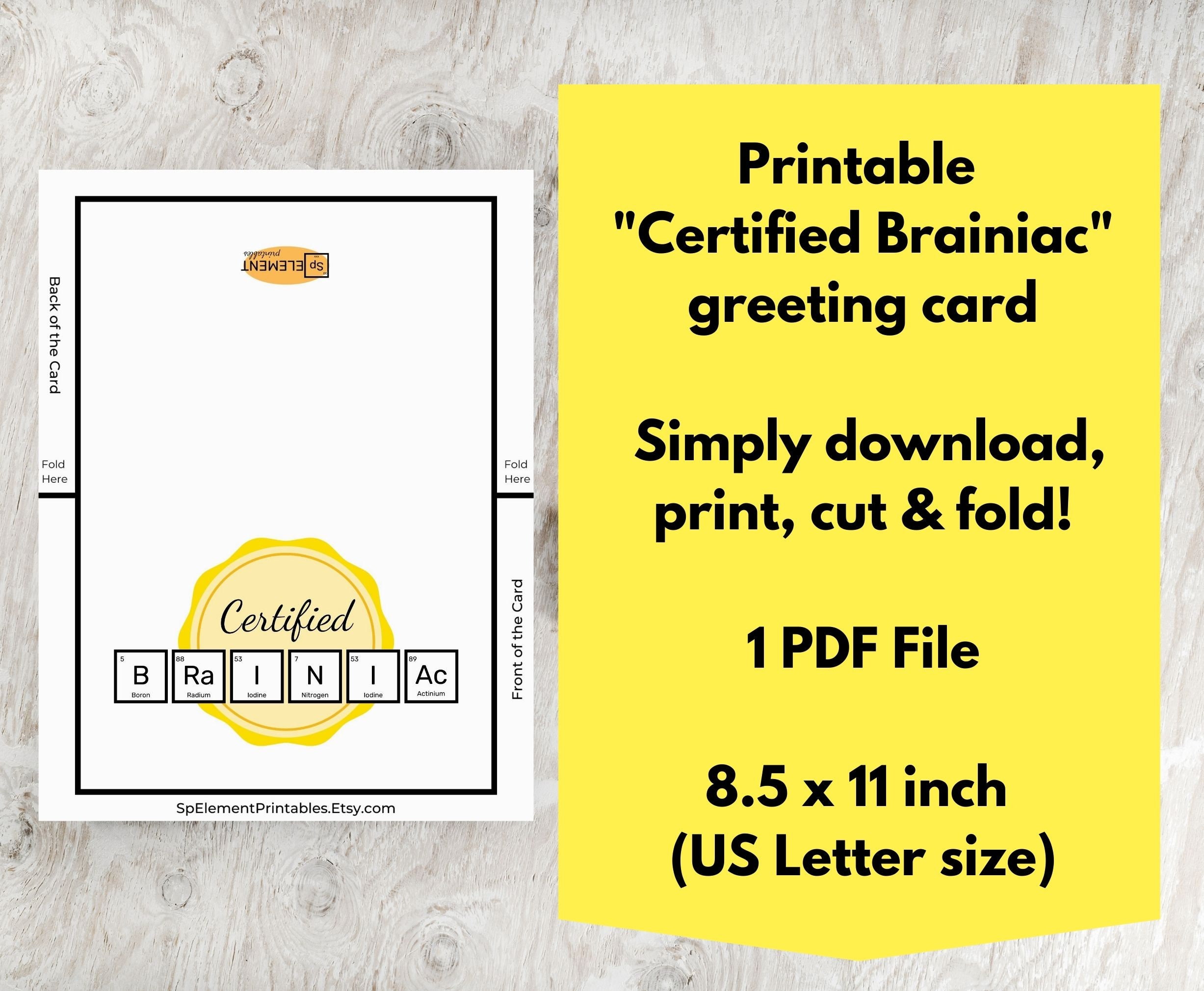 Science Grad Printable Card-- Certified Brainiac // Congratulations ...