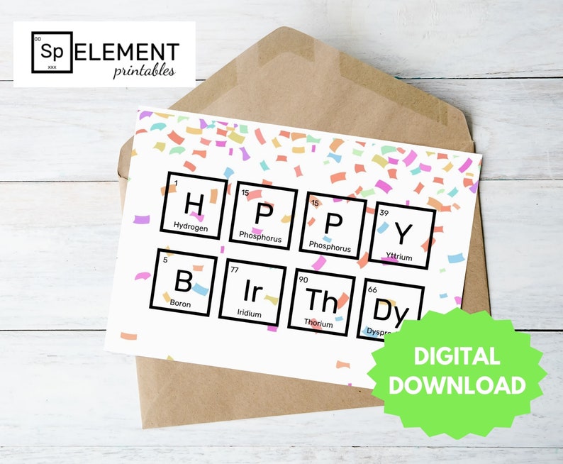 Nerdy Birthday Card, Chemistry Greeting Card, Science Happy Birthday ...