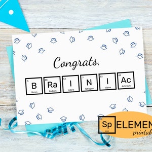 Science Grad Printable Card-- Congrats Brainiac // Congratulations ...