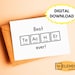 Science Teacher Thank You Card: Periodic Table Gift (digital Download ...