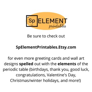 Periodic Elements Happy Retirement Card PRINTABLE // Science Teacher ...