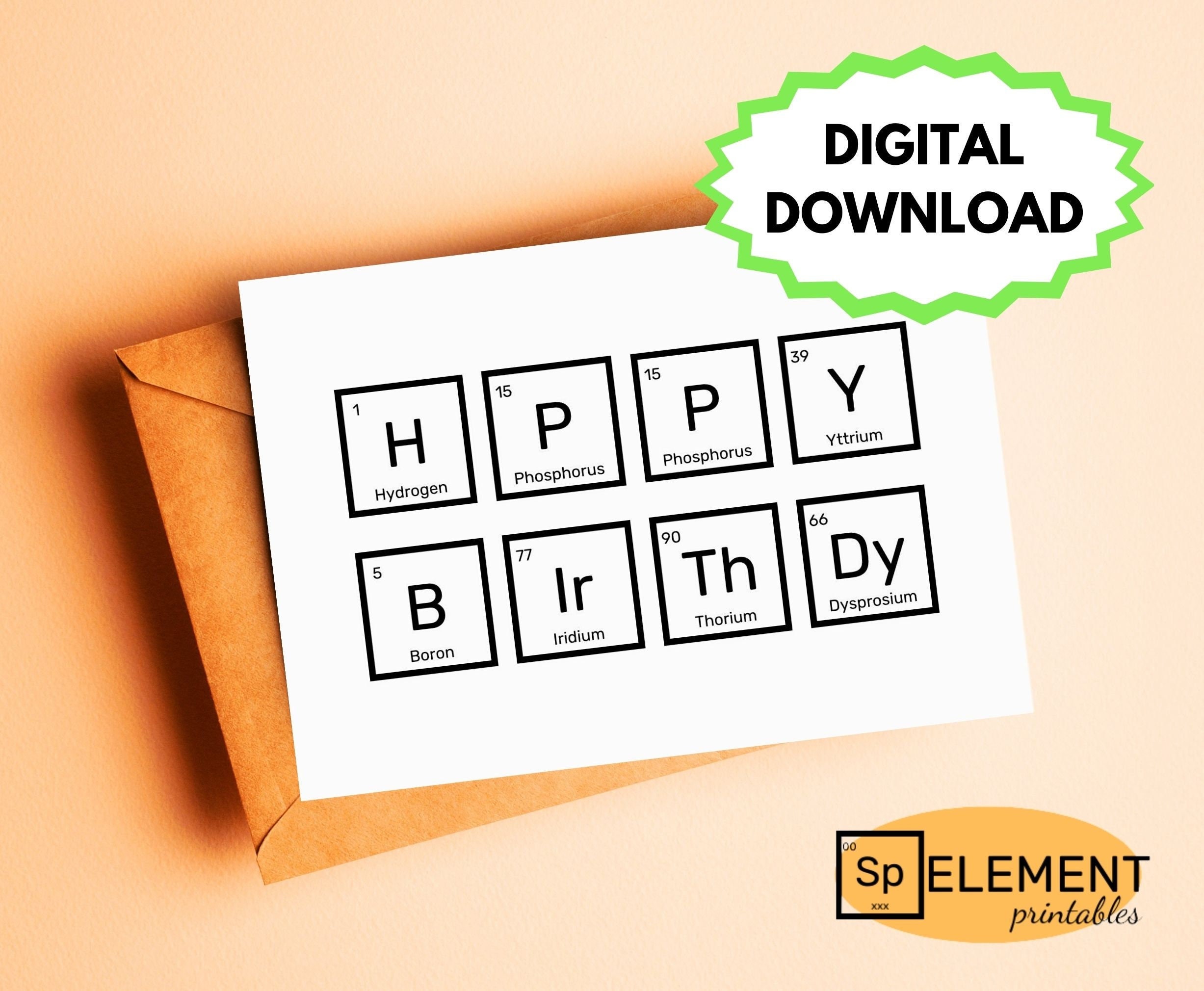 Nerdy Birthday Card, Chemistry Greeting Card, Science Happy Birthday ...