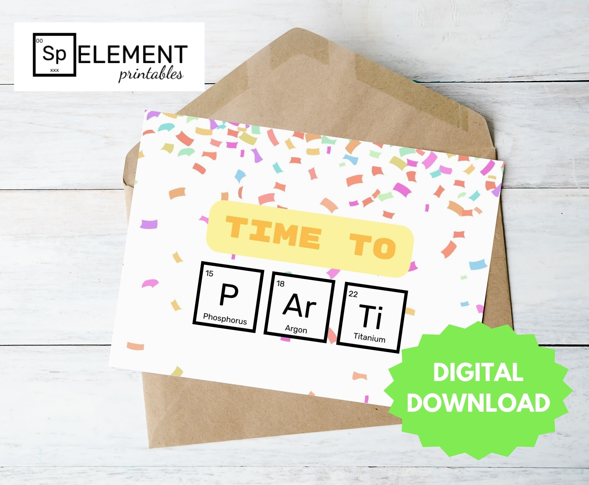 Science Birthday Card, Party Invitation, Congratulations PRINTABLE ...