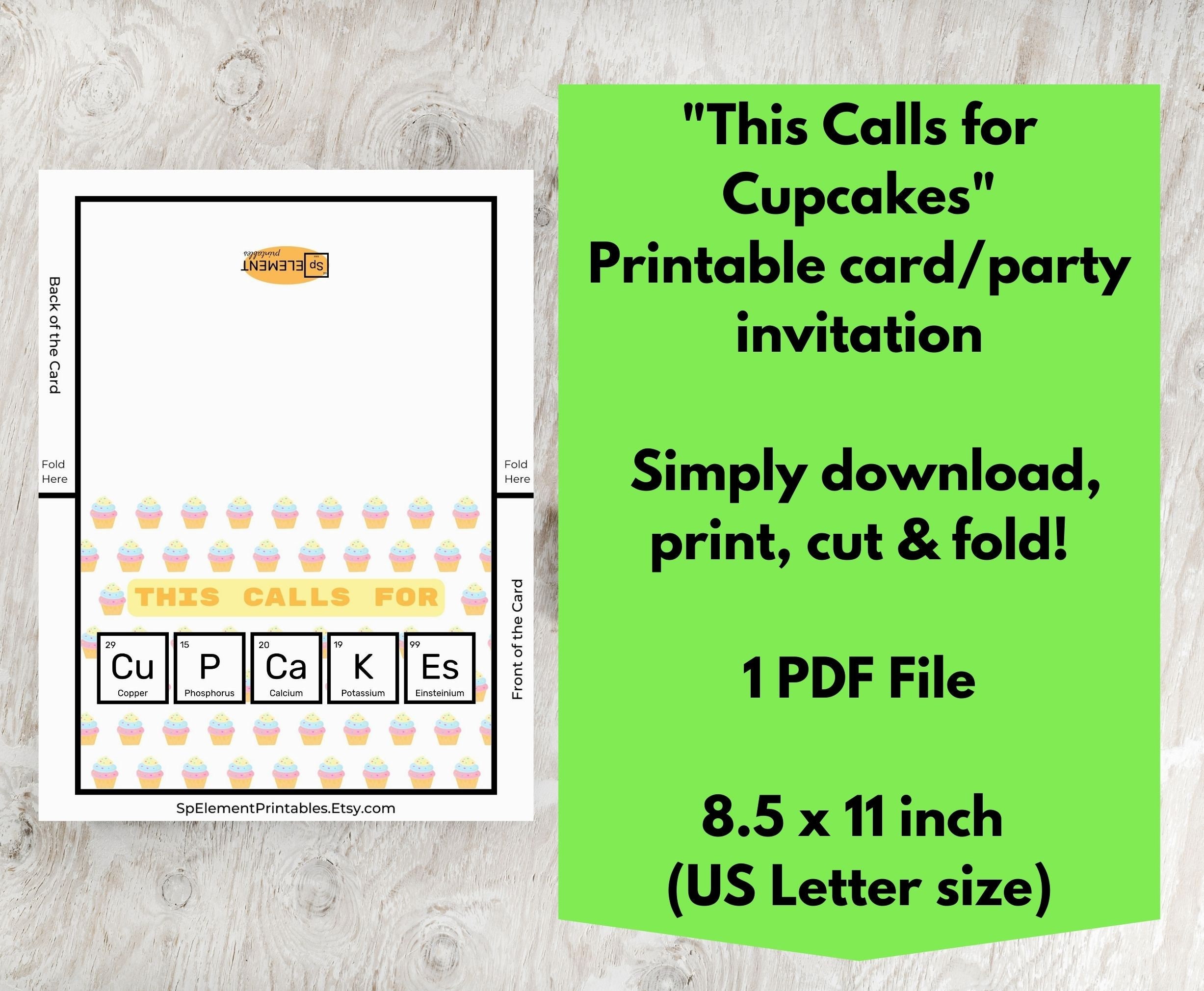 Science Birthday Card, Party Invitation, Congratulations PRINTABLE ...