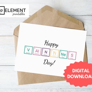 Nerdy Happy Valentine's Day Card, Printable, Colourful candy Hearts 5x7 ...