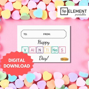 Periodic Table Valentines PRINTABLE Science Classroom Valentine Kids ...