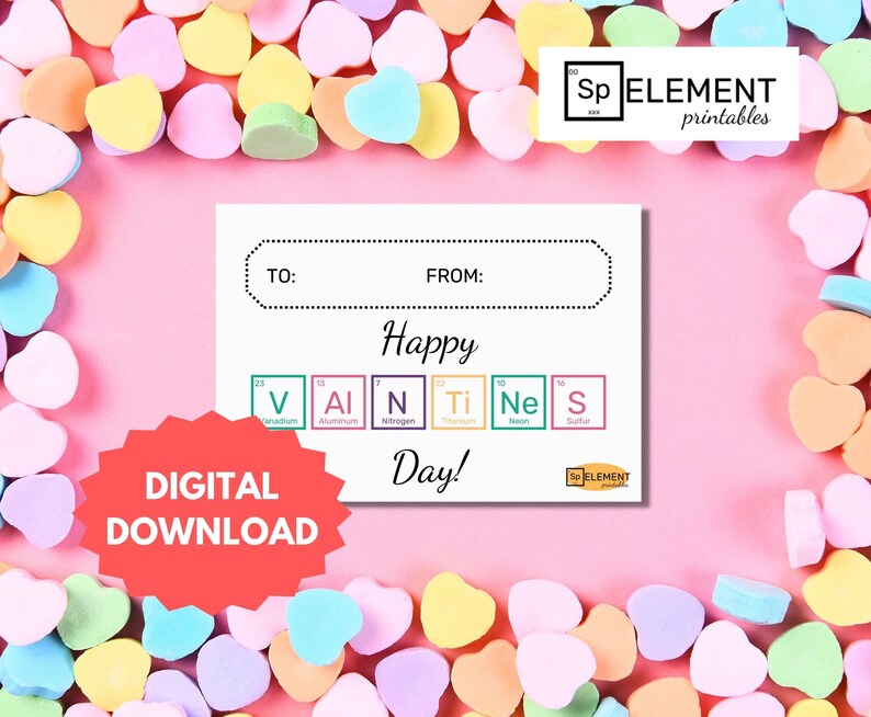 Periodic Table Valentines PRINTABLE | Science Classroom Valentine ...
