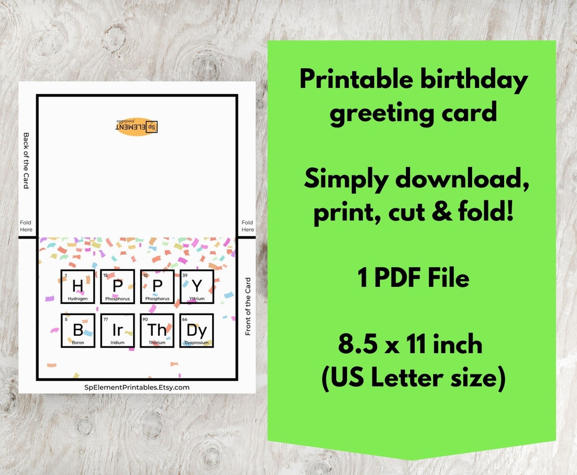 Nerdy Birthday Card, Chemistry Greeting Card, Science Happy Birthday ...