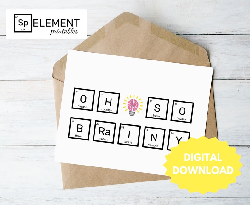 Science Grad Printable Card-- Oh so Brainy // Congratulations ...