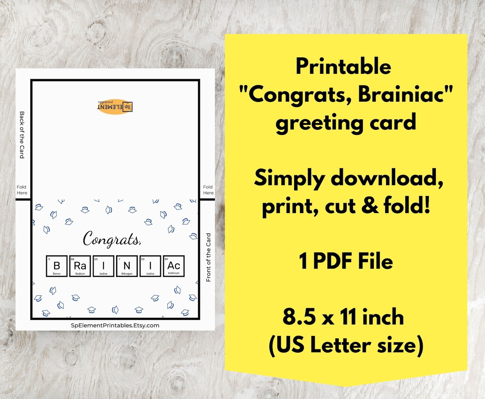 Science Grad Printable Card-- Congrats Brainiac // Congratulations ...