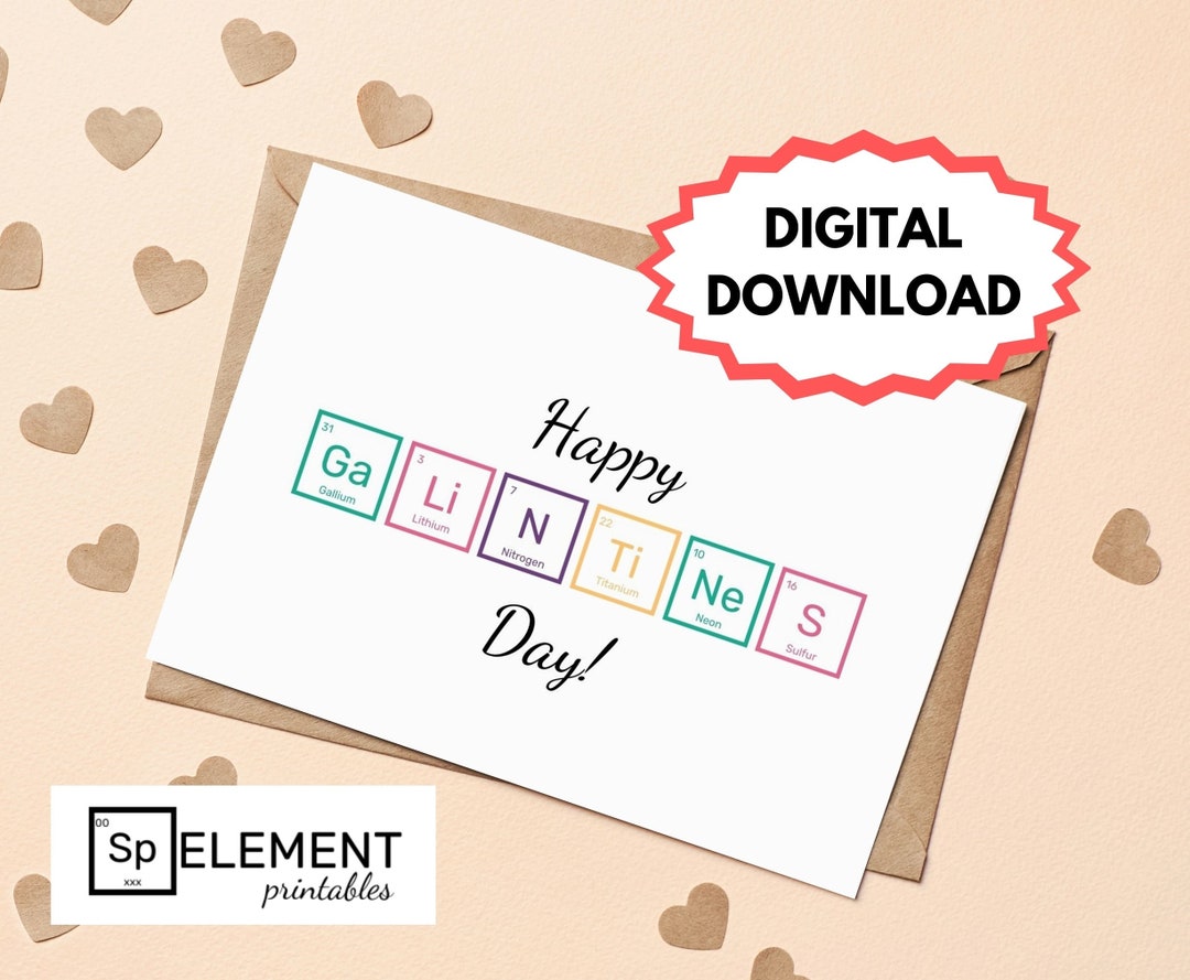 Nerdy Happy Galentine's Day Card, Printable, Colourful (candy Hearts ...