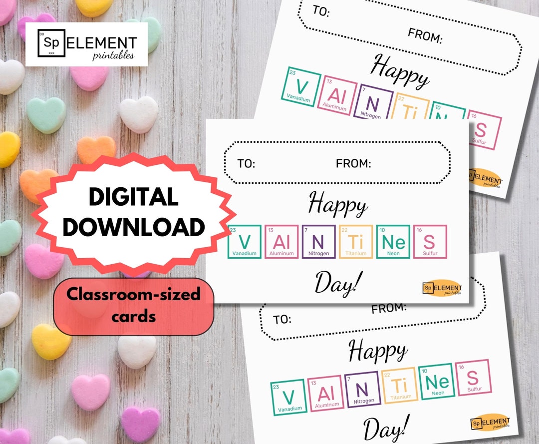 Periodic Table Valentines PRINTABLE | Science Classroom Valentine ...