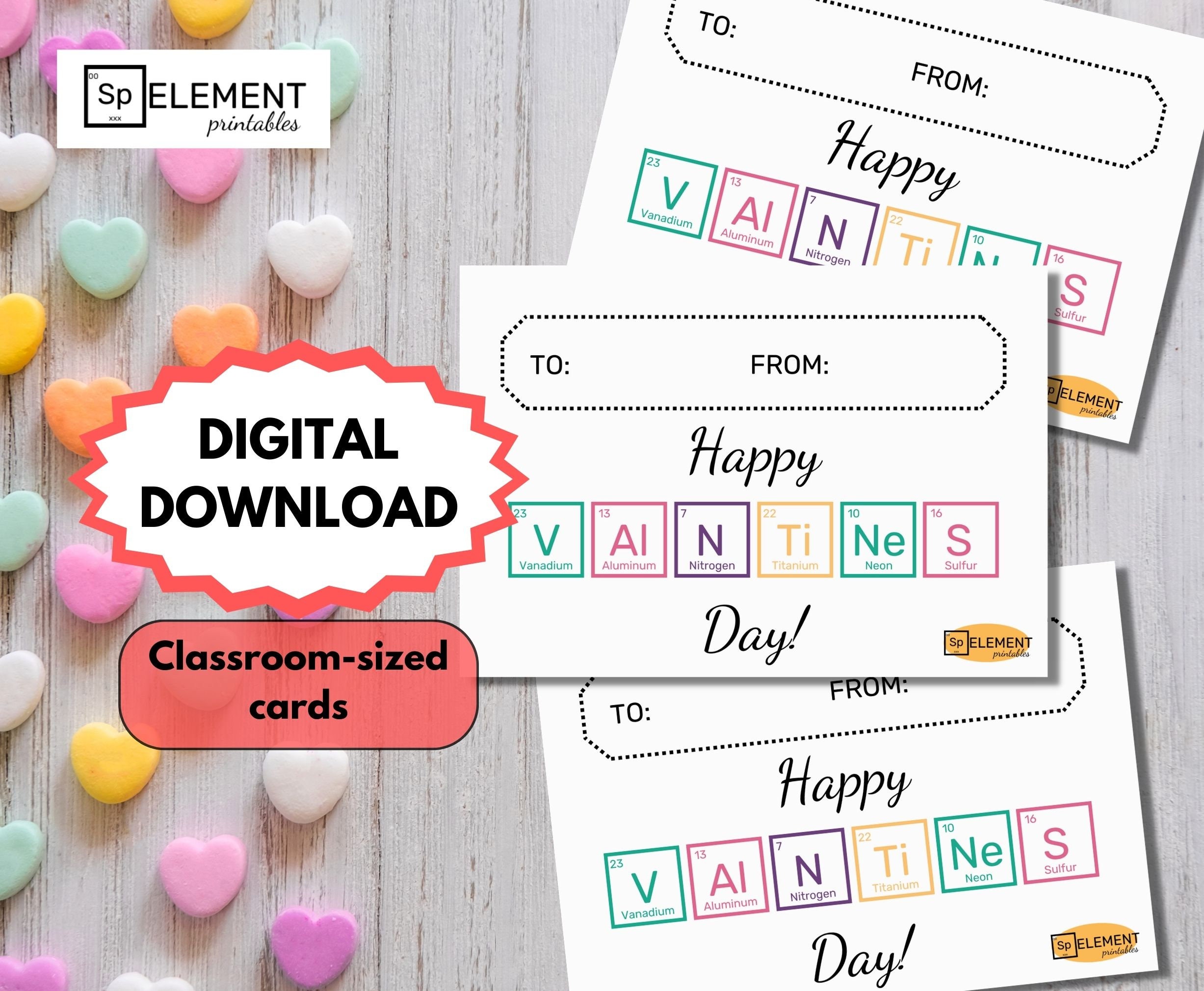 Periodic Table Valentines PRINTABLE | Science Classroom Valentine ...