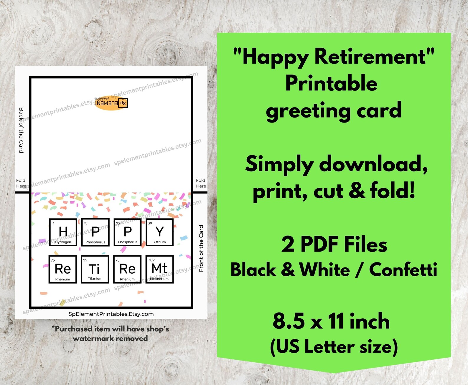 Periodic Elements Happy Retirement Card PRINTABLE // Science Teacher ...